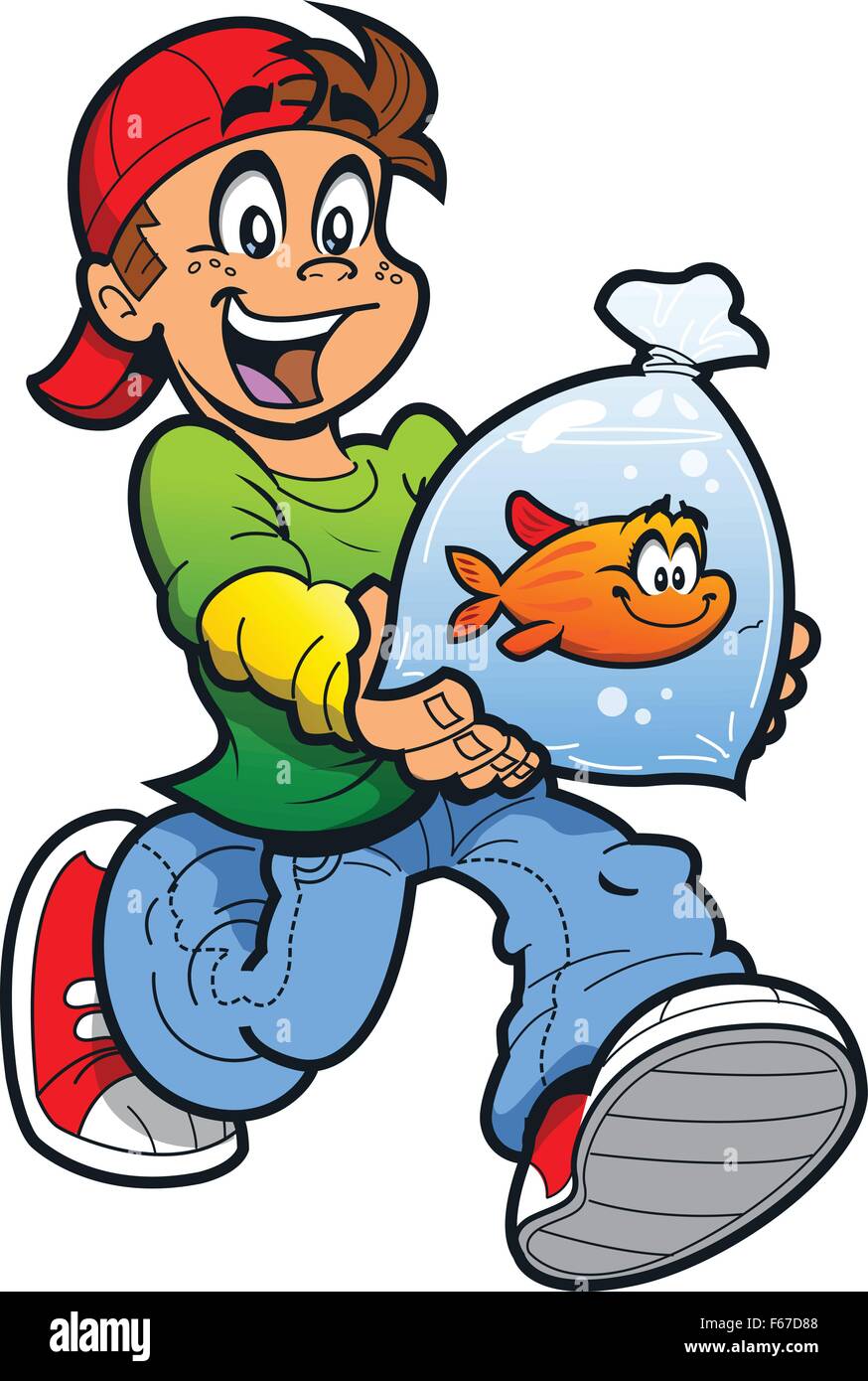 Boy goldfish Stock Vector Images - Alamy