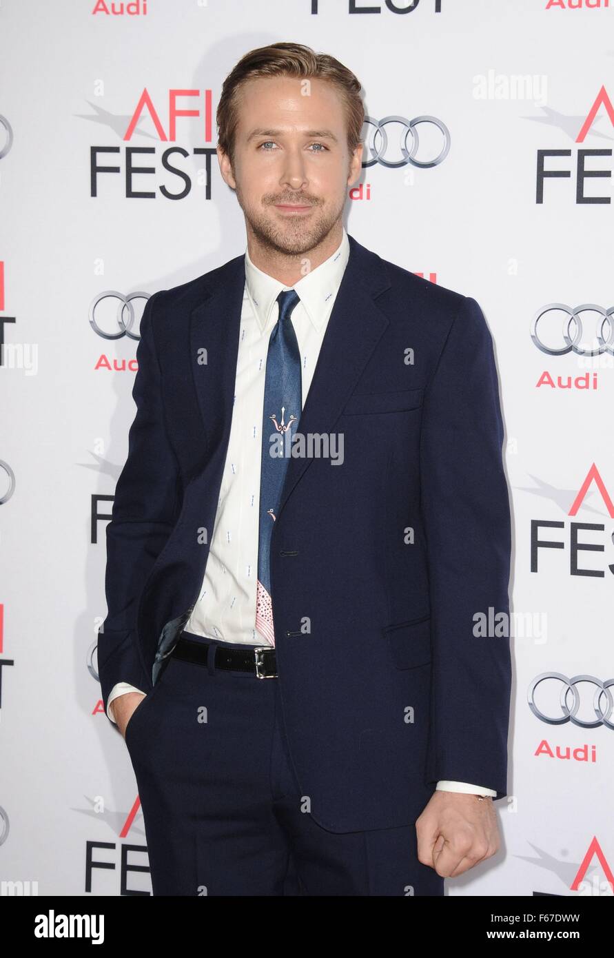 Los Angeles, CA, USA. 12th Nov, 2015. Ryan Gosling at arrivals for THE ...