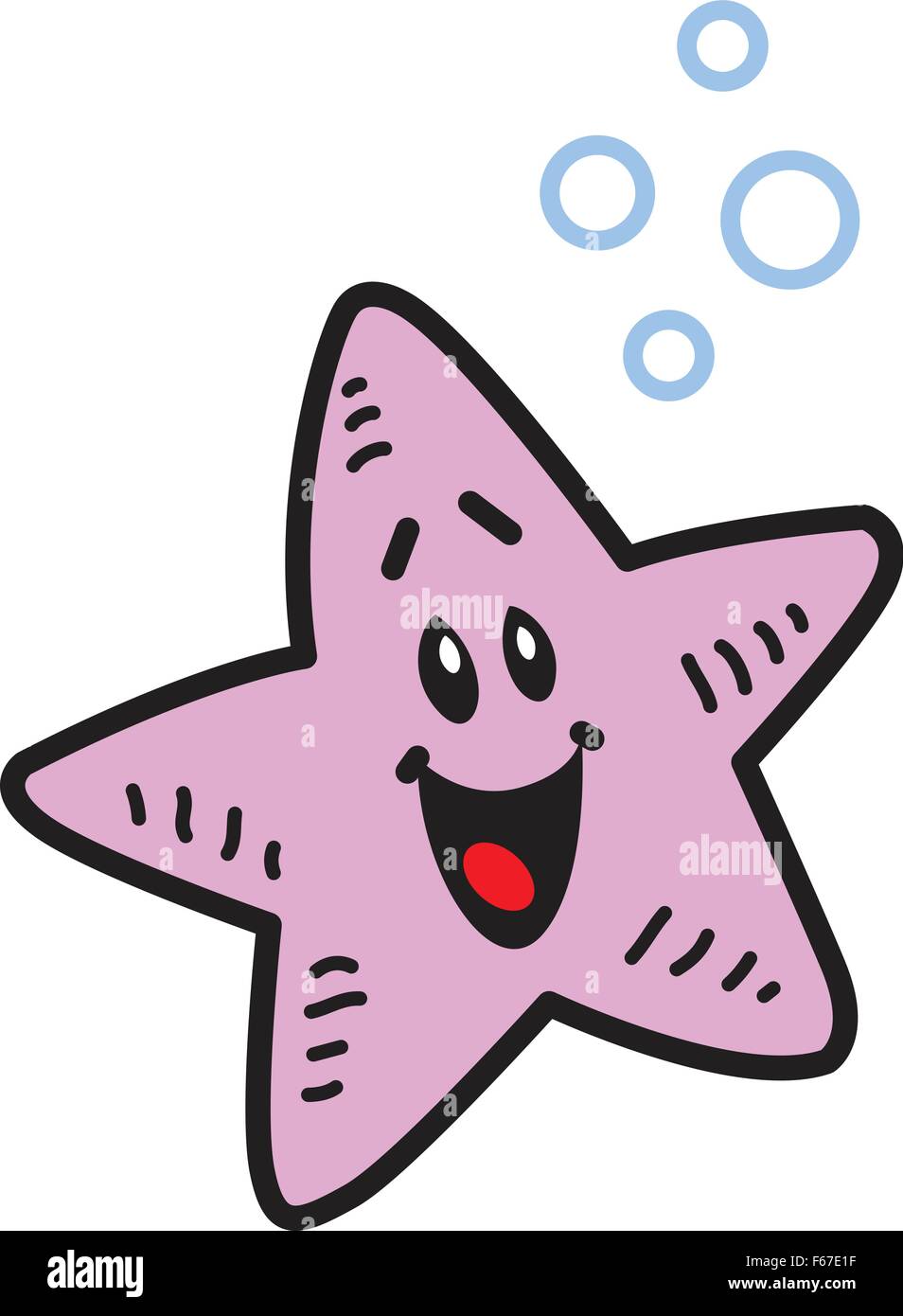 Happy Smiling Starfish and Bubbles Stock Vector Image & Art - Alamy