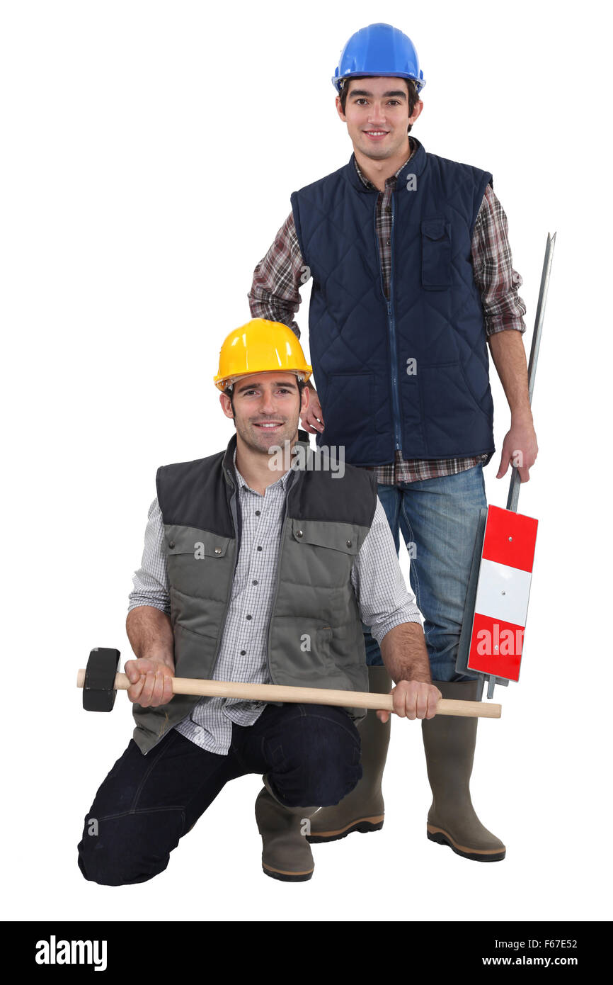 Two manual workers Stock Photo - Alamy