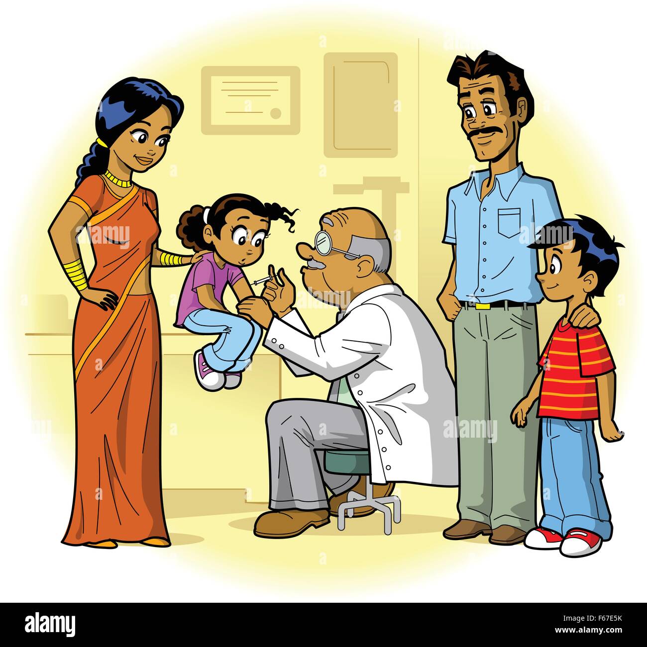 Indian Family With Grandparents Clipart