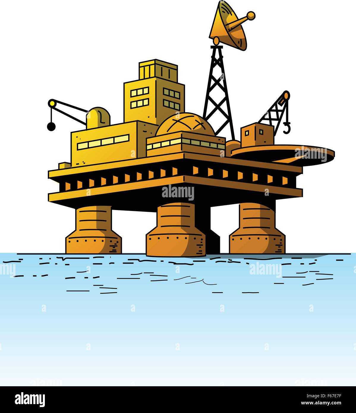 Oil rig vector cartoon hi-res stock photography and images - Alamy
