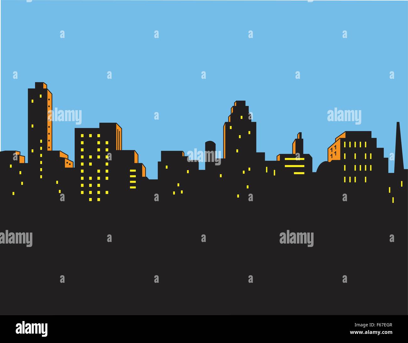 Superhero City Skyline Backdrop