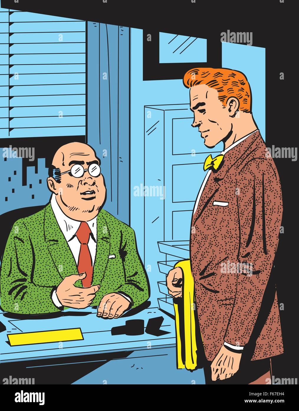 Vintage illustration people working Stock Vector Images - Alamy