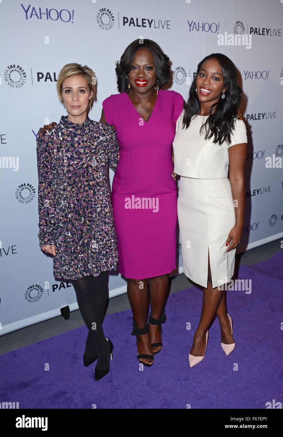 New York, NY, USA. 12th Nov, 2015. Liza Weil, Viola Davis, Aja Naomi ...