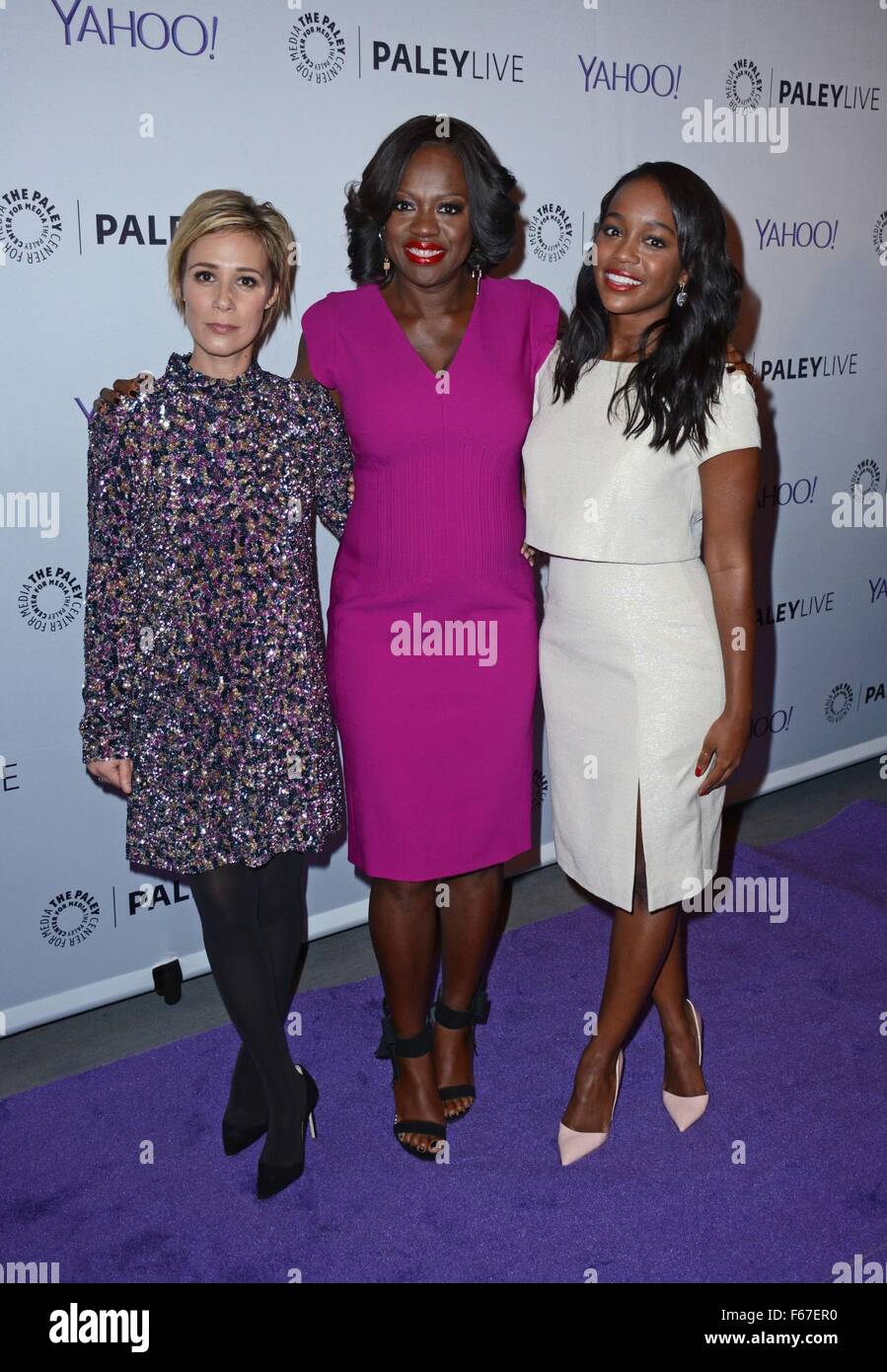 New York, NY, USA. 12th Nov, 2015. Liza Weil, Viola Davis, Aja Naomi ...