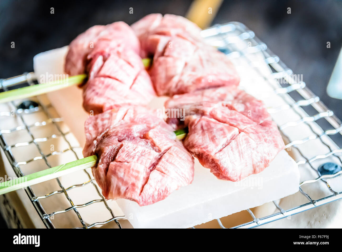 Atsugiri Grilled Wagyu Tongue Steak Stock Photo - Alamy