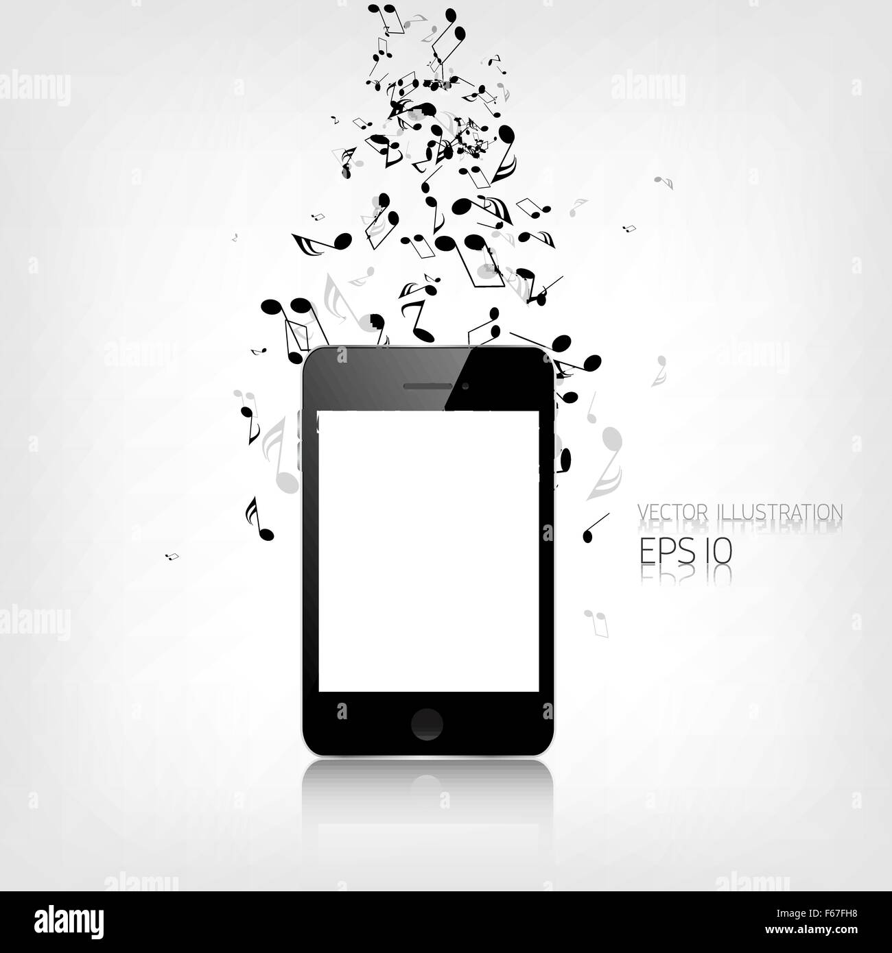 Realistic detalized smartphone with music notes Stock Vector Image ...
