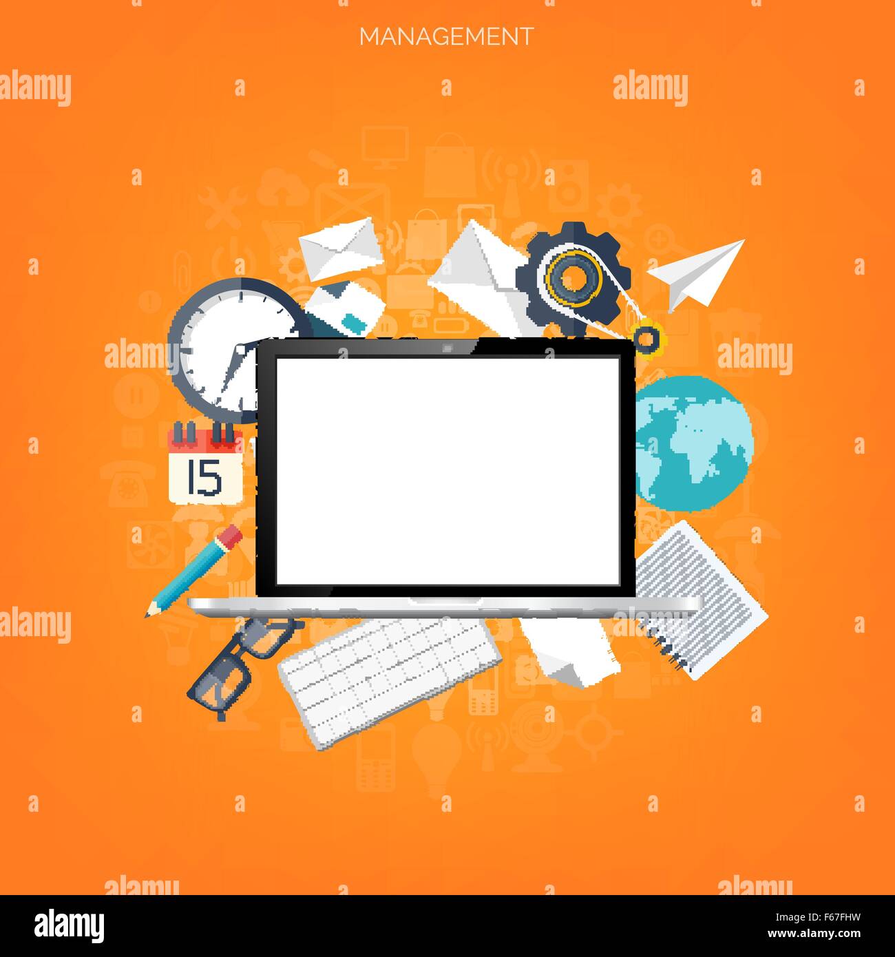 Flat management background. Business and marketing. Money making ...