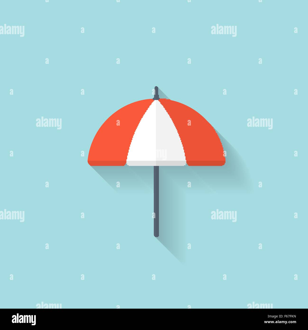 Red umbrella on shore Stock Vector Images - Alamy