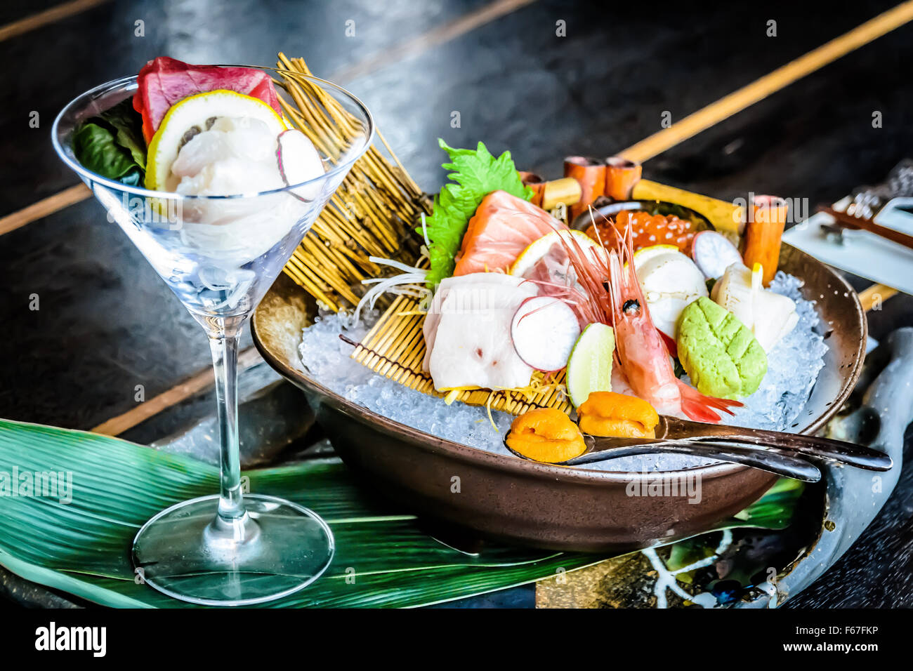 Sashimi Moriawase Chef’s choices of 3 kinds of sashimi Stock Photo - Alamy