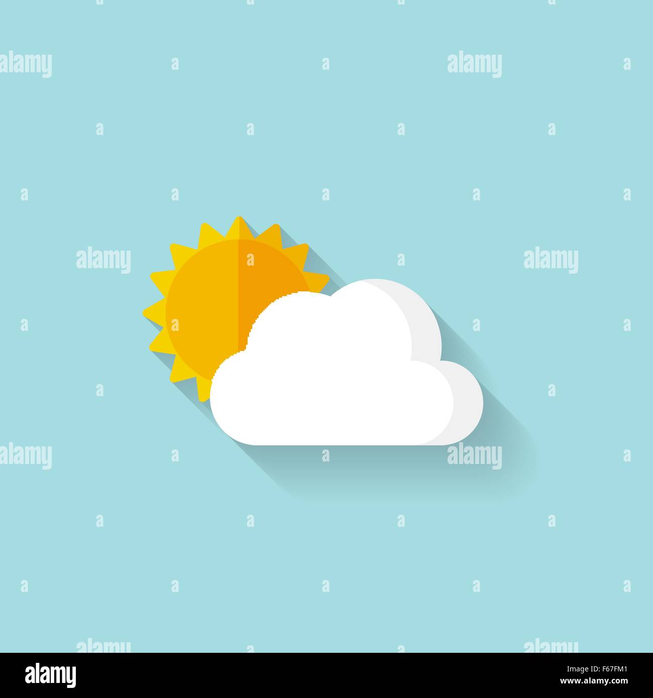Flat sun and cloud weather web icon Stock Vector Image & Art - Alamy
