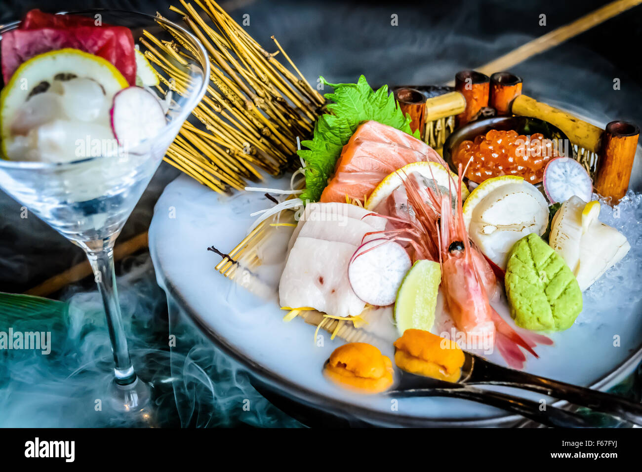 Sashimi Moriawase Chef’s choices of 3 kinds of sashimi Stock Photo - Alamy