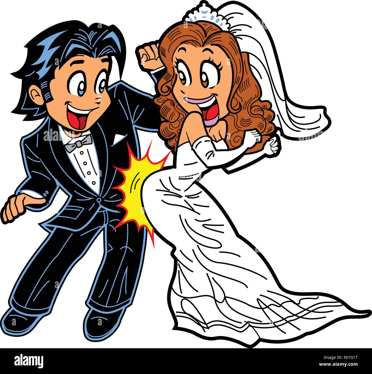 Young couple dancing happy Stock Vector Images - Alamy