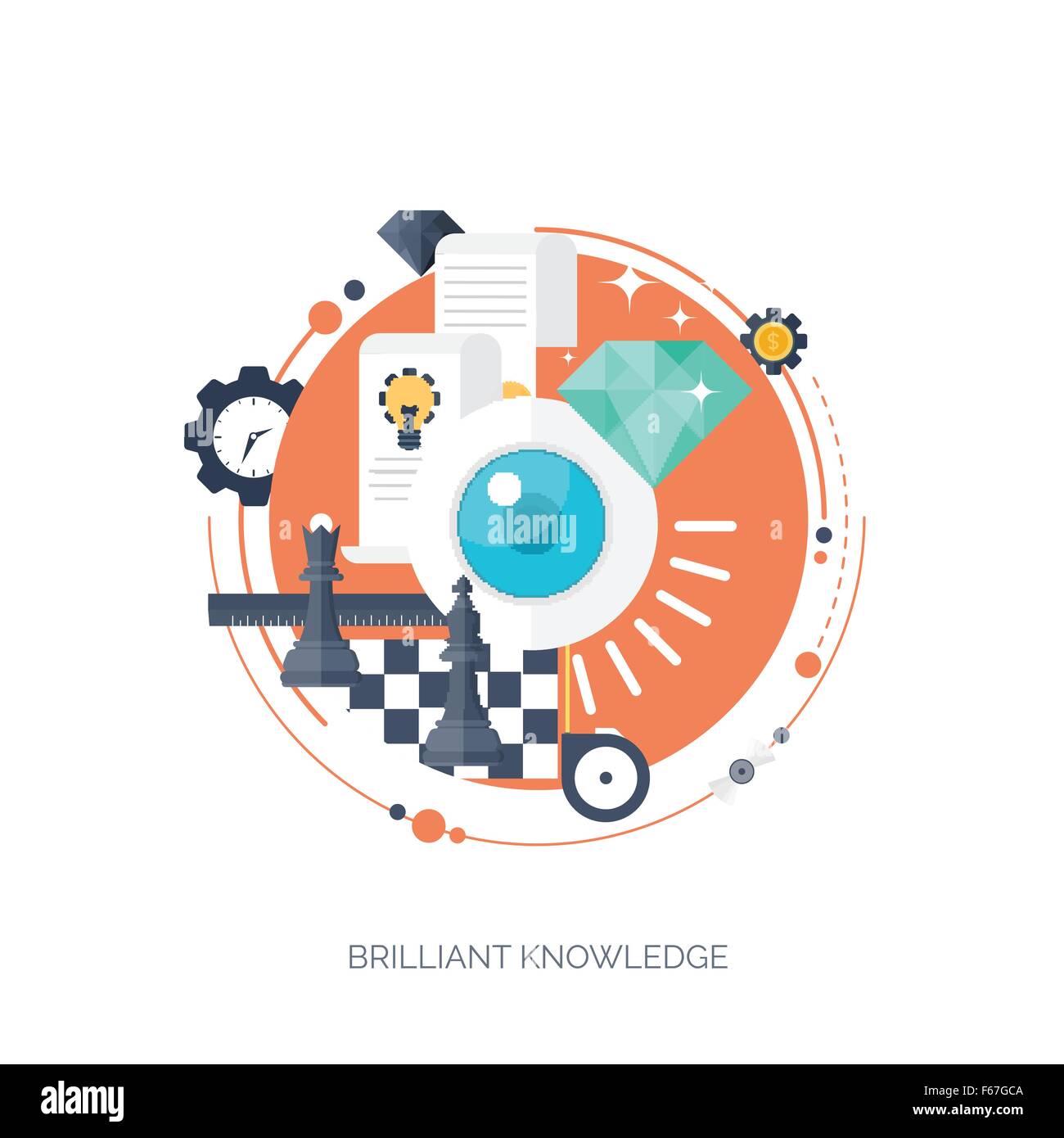 Flat vector illustration. Study ,learning concept background. Distance ...