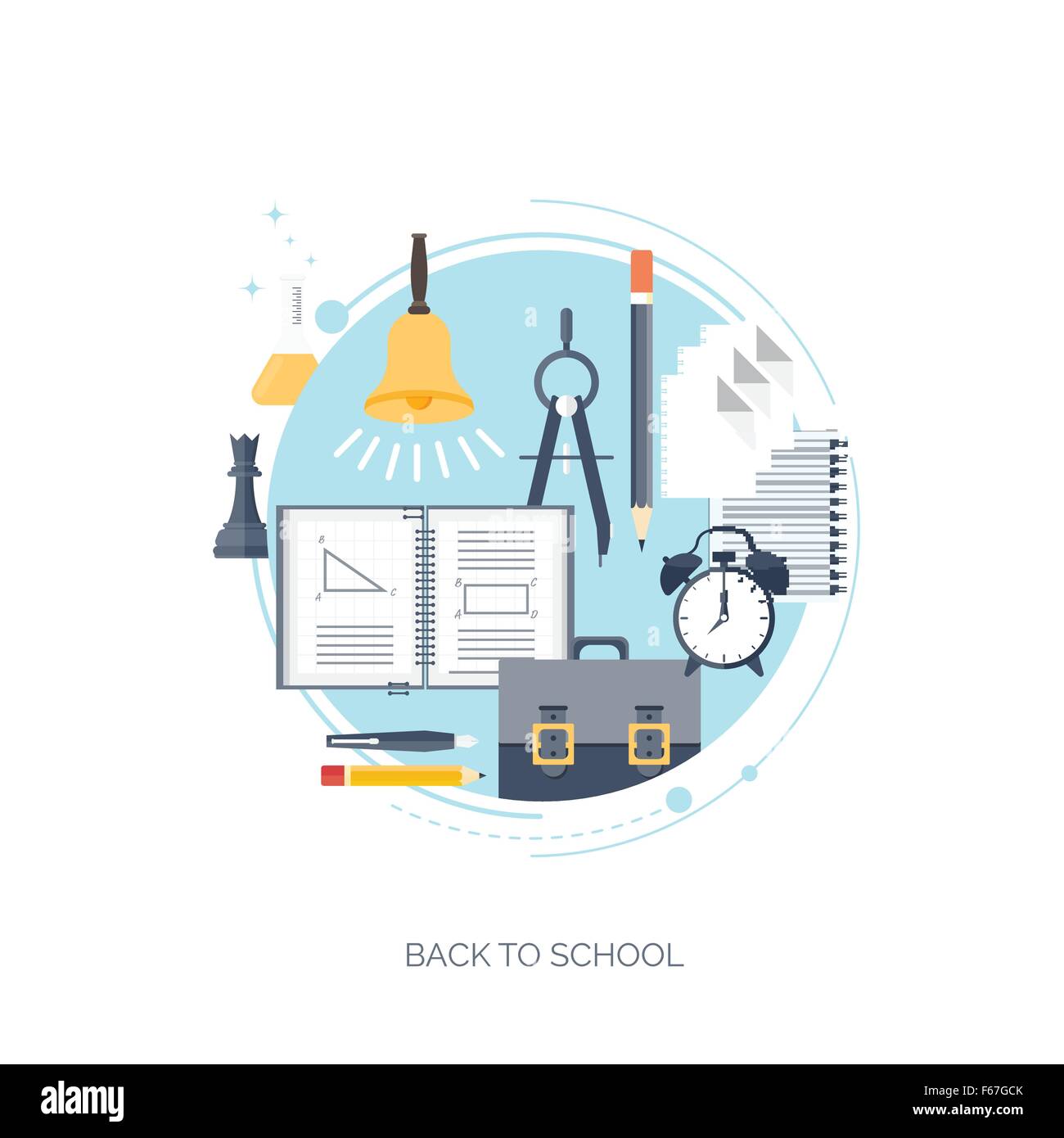 Flat vector illustration. Study ,learning concept background. Distance ...