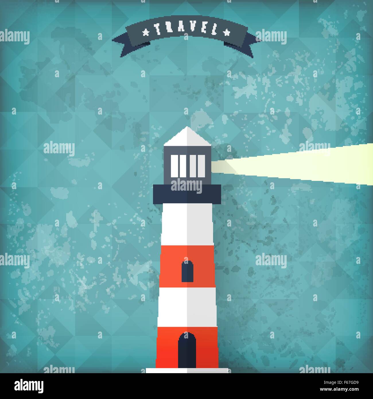 Flat lighthouse on old vintage background Stock Vector Image & Art - Alamy