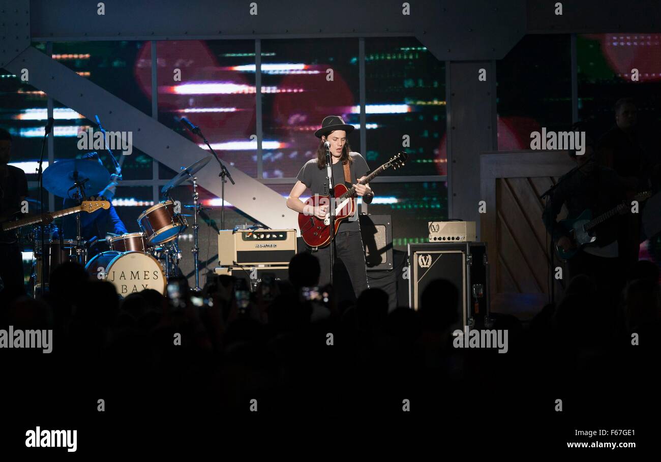 New York, NY, USA. 12th Nov, 2015. James Bay on stage for VH1's BIG ...