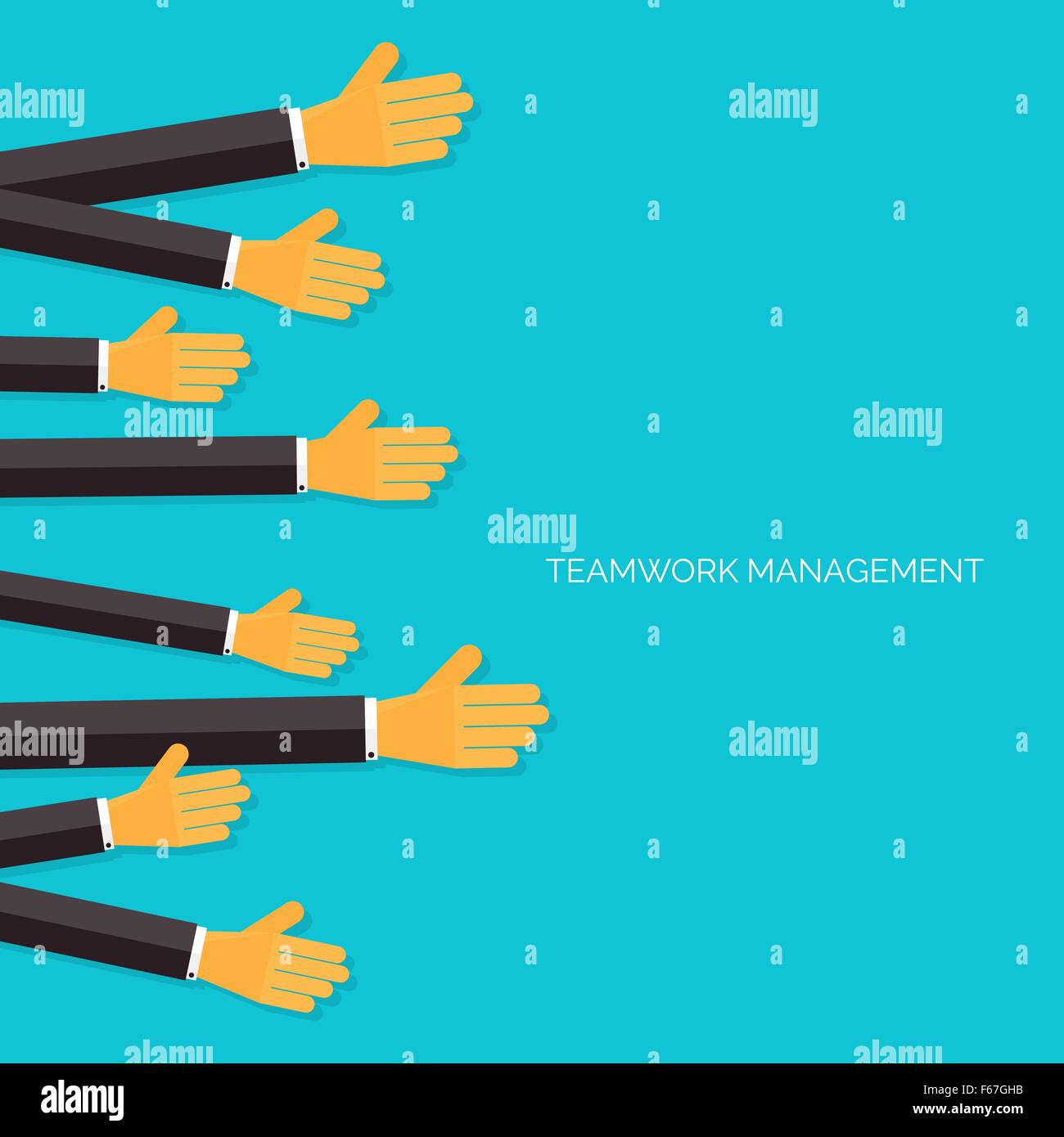 Teamwork management concept. Flat icons. Global communication and ...
