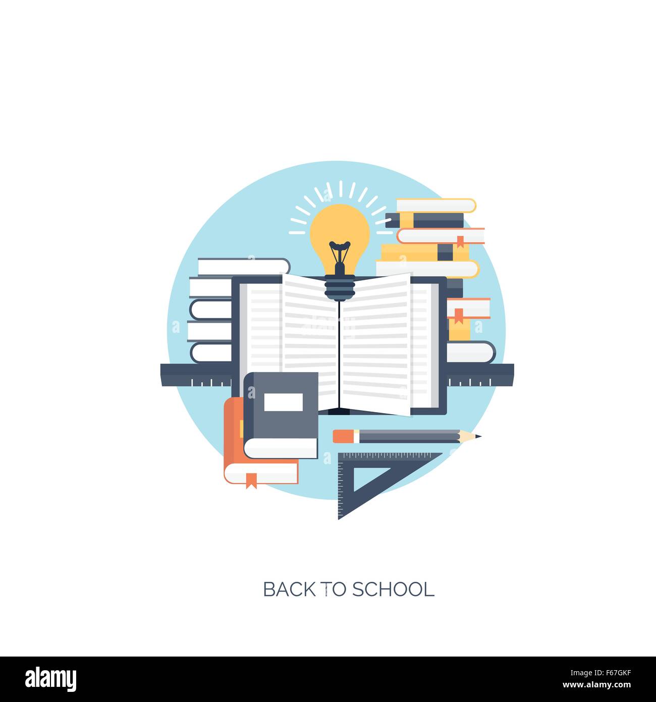 Flat vector illustration. Study ,learning concept background. Distance ...