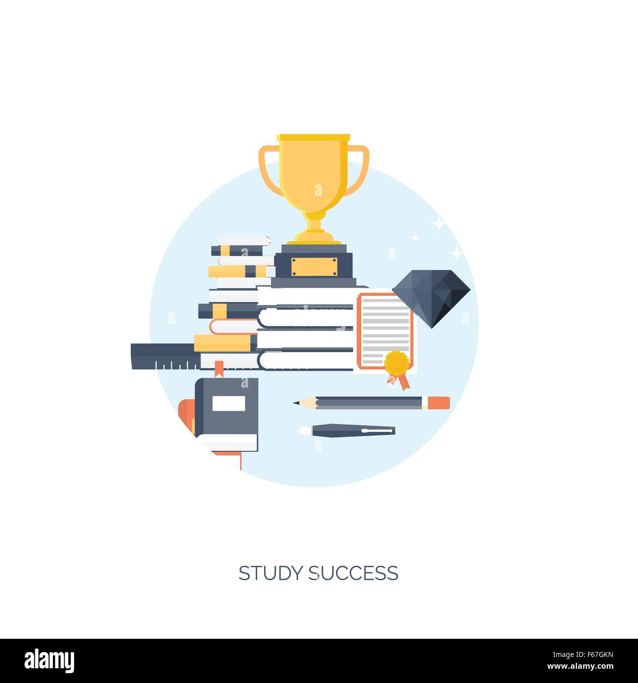 Flat vector illustration. Study ,learning concept background. Distance ...