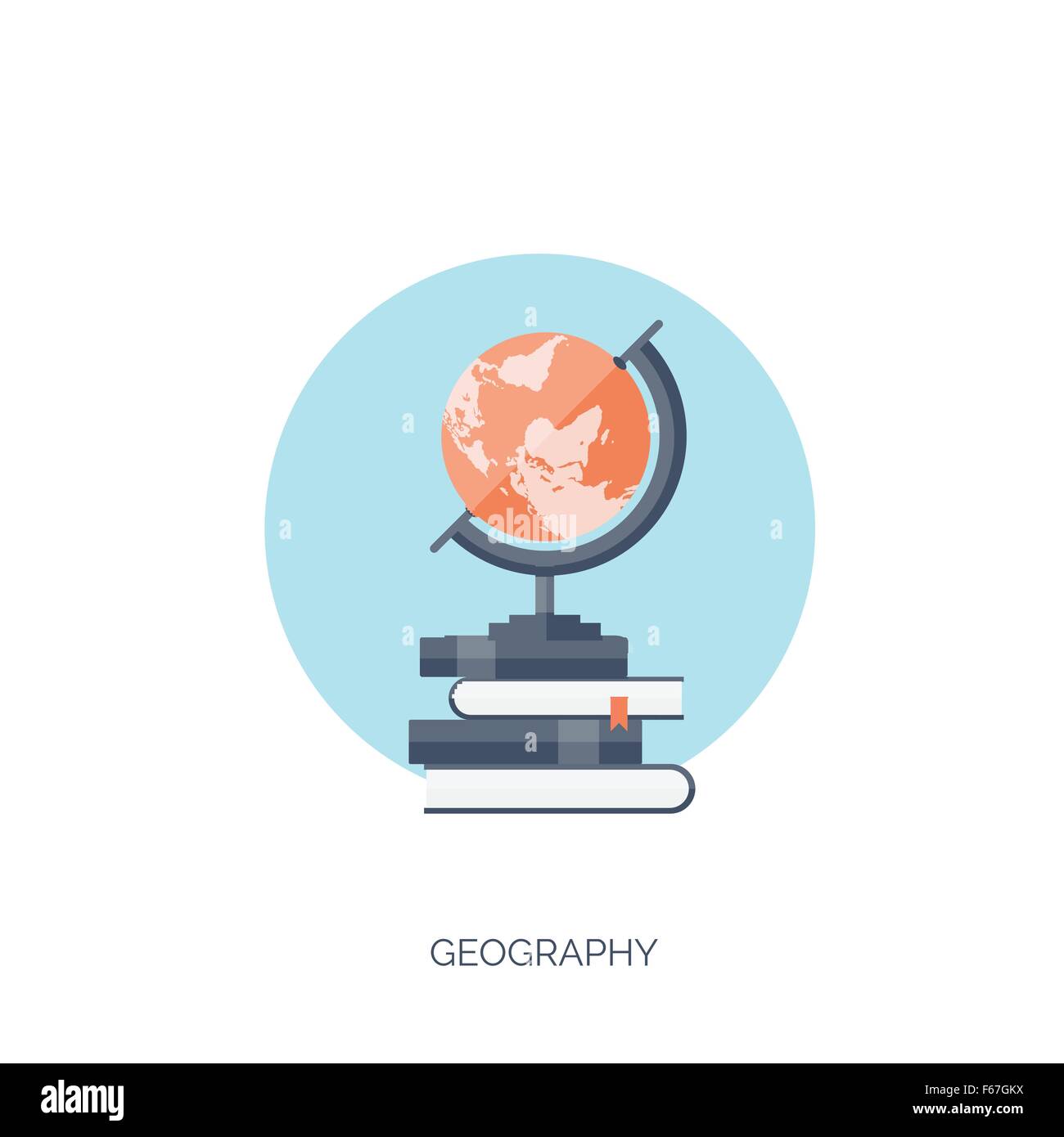Flat vector illustration. Study ,learning concept background. Distance ...