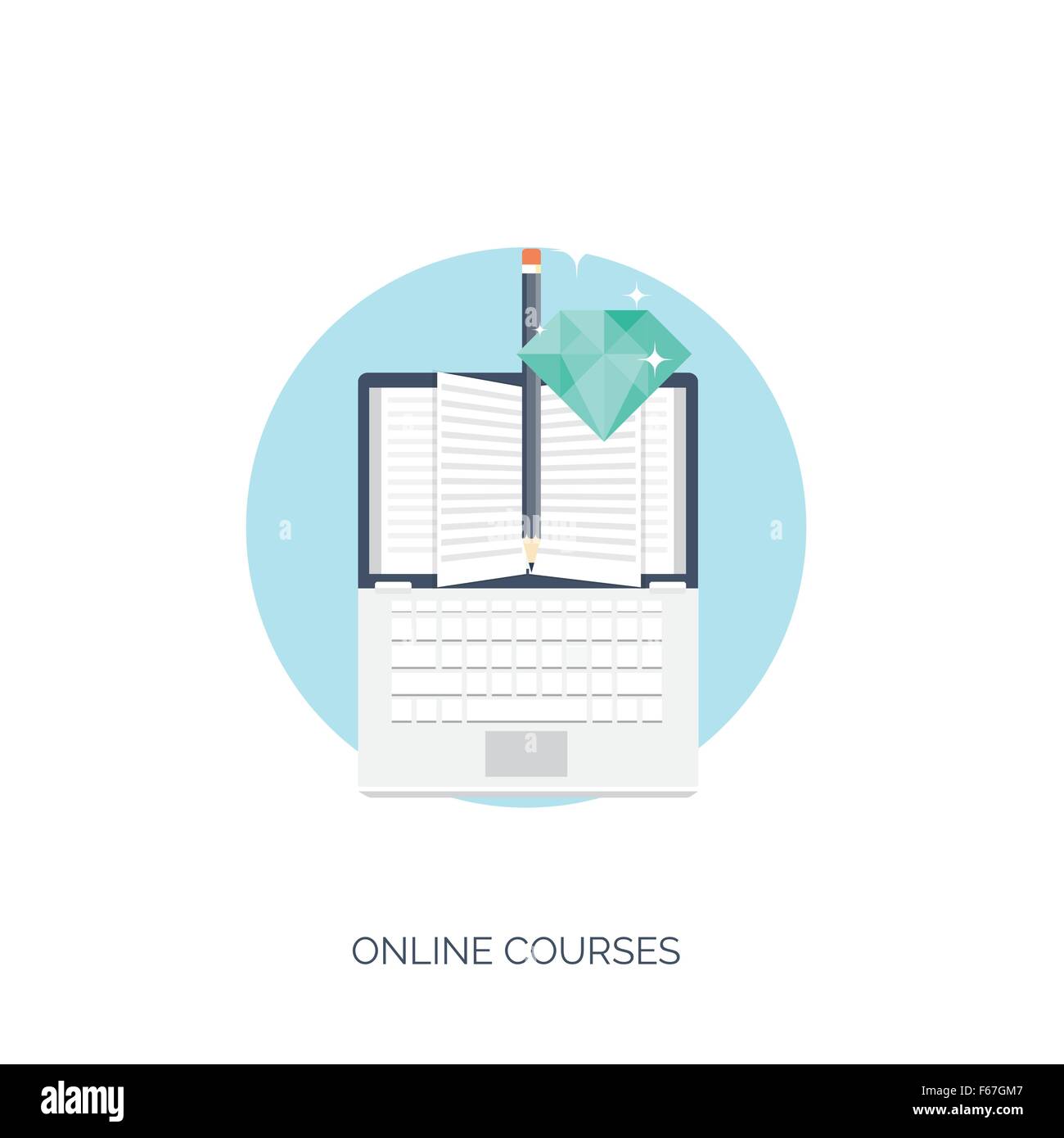 Flat vector illustration. Study ,learning concept background. Distance ...