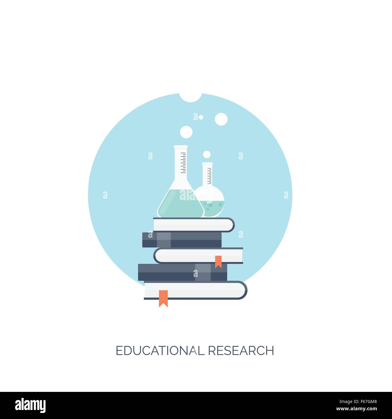 Flat vector illustration. Study ,learning concept background. Distance ...