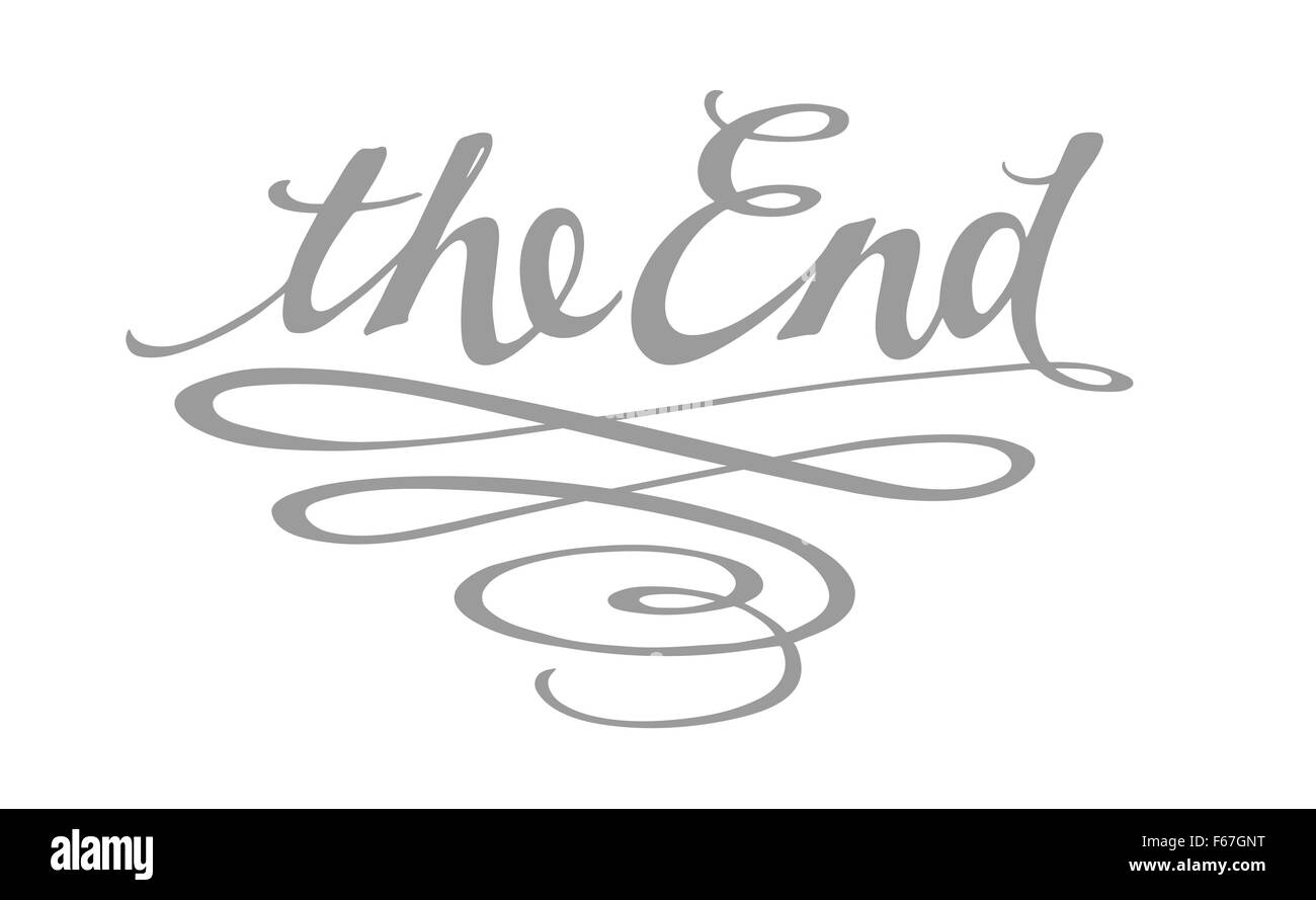 Vector ornamental movie ending typography "The End Stock Photo - Alamy