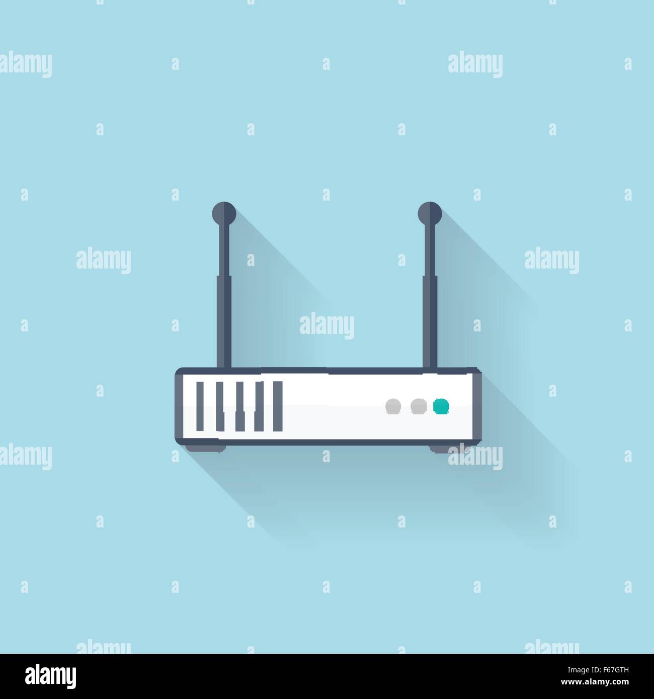 Flat web icon. Wireless router Stock Vector Image & Art - Alamy