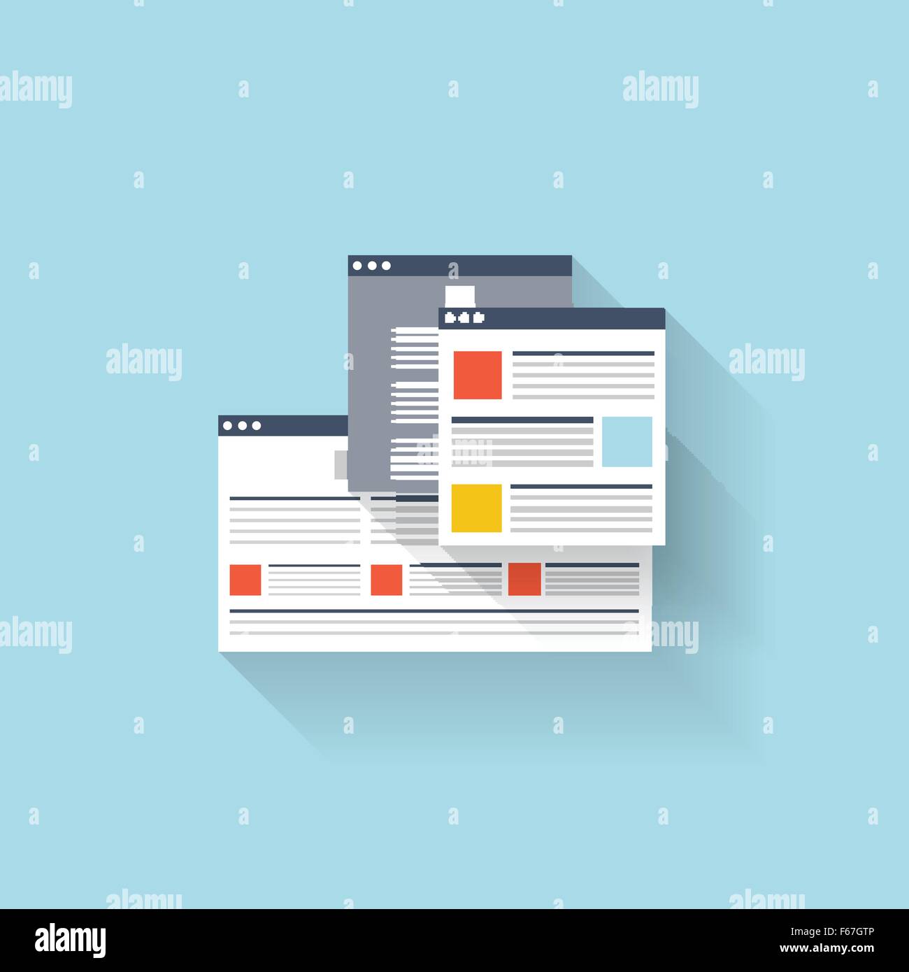 Flat web icon. Browser interface window Stock Vector Image & Art - Alamy