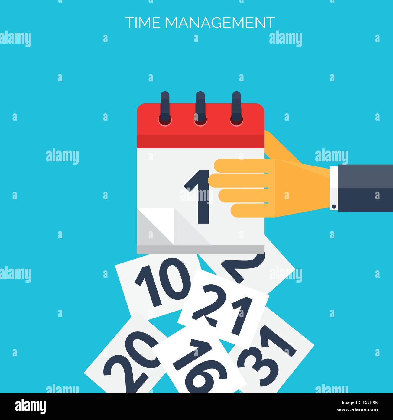 Flat calendar icon. Date and time background. Time management concept Stock Vector Image & Art ...