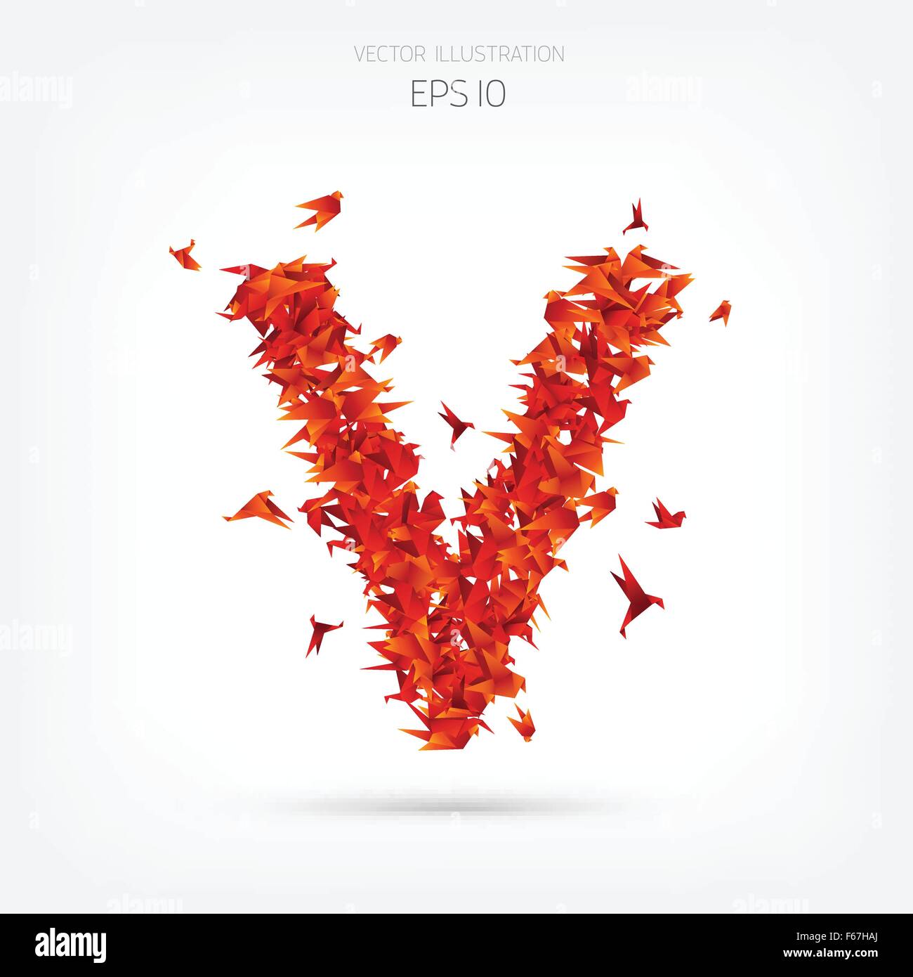 Origami paper birds alphabet. Letter v Stock Vector Image & Art - Alamy