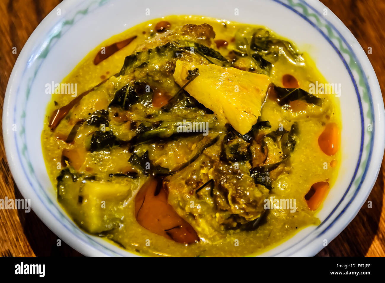 Perut Ikan Barramundi with aged old Peranakan herbs and spices Stock ...