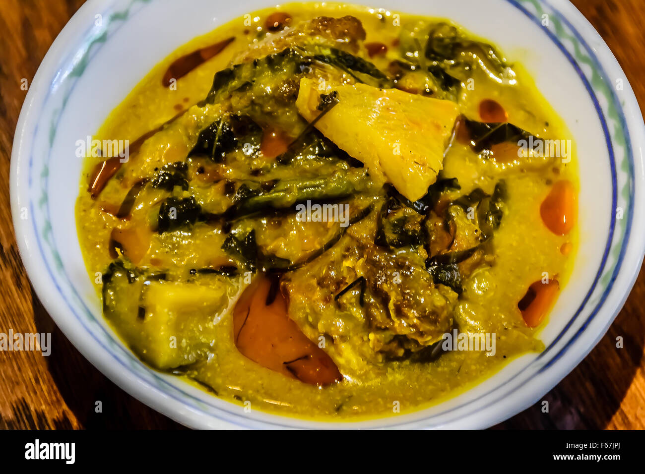 Perut Ikan Barramundi with aged old Peranakan herbs and spices Stock ...