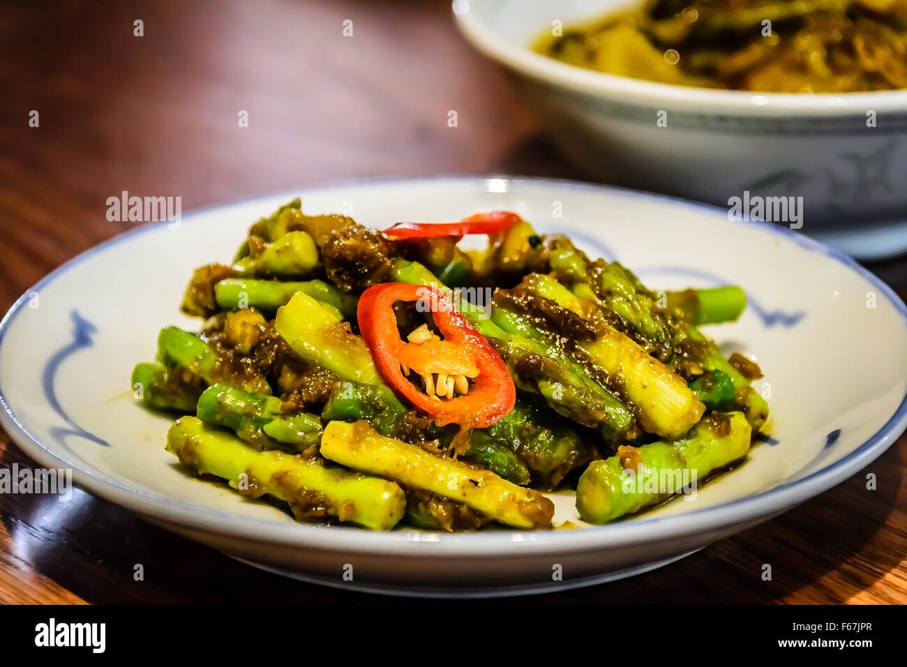 Tempoyak Asparagus Asparagus stir-fried with fermented durian Stock ...