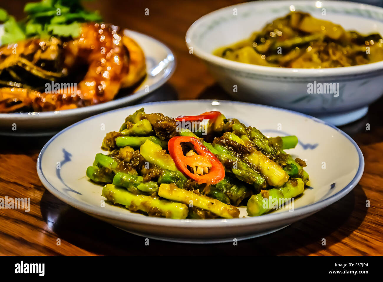 Tempoyak Asparagus Asparagus stir-fried with fermented durian Stock ...