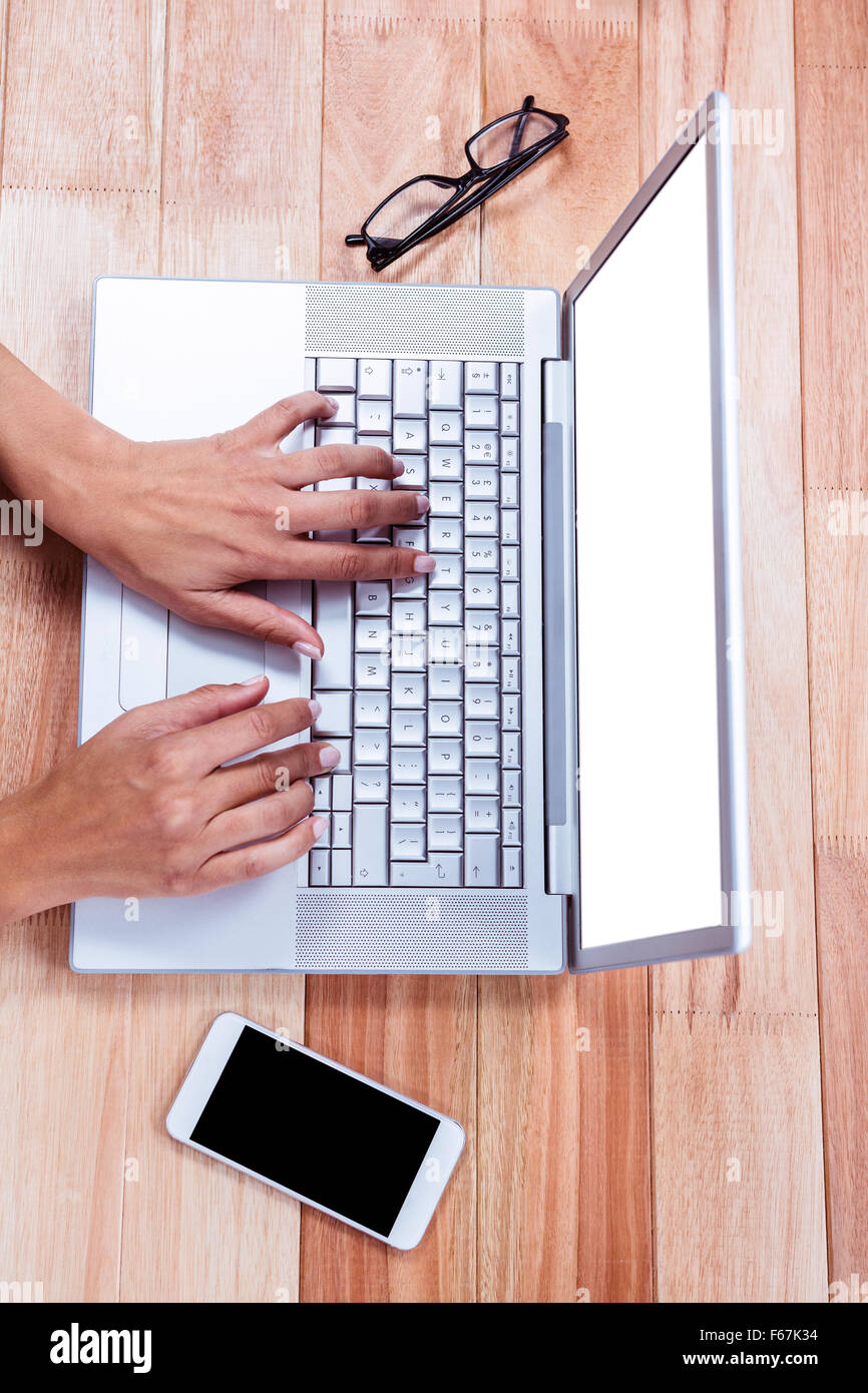 Female hands typing laptop hi-res stock photography and images - Alamy