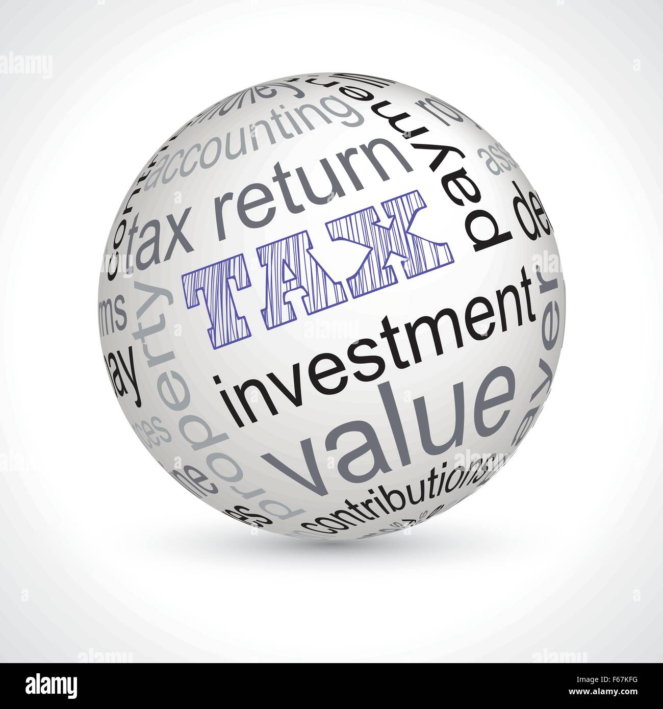 Tax theme sphere with keywords full vector Stock Vector Image & Art - Alamy