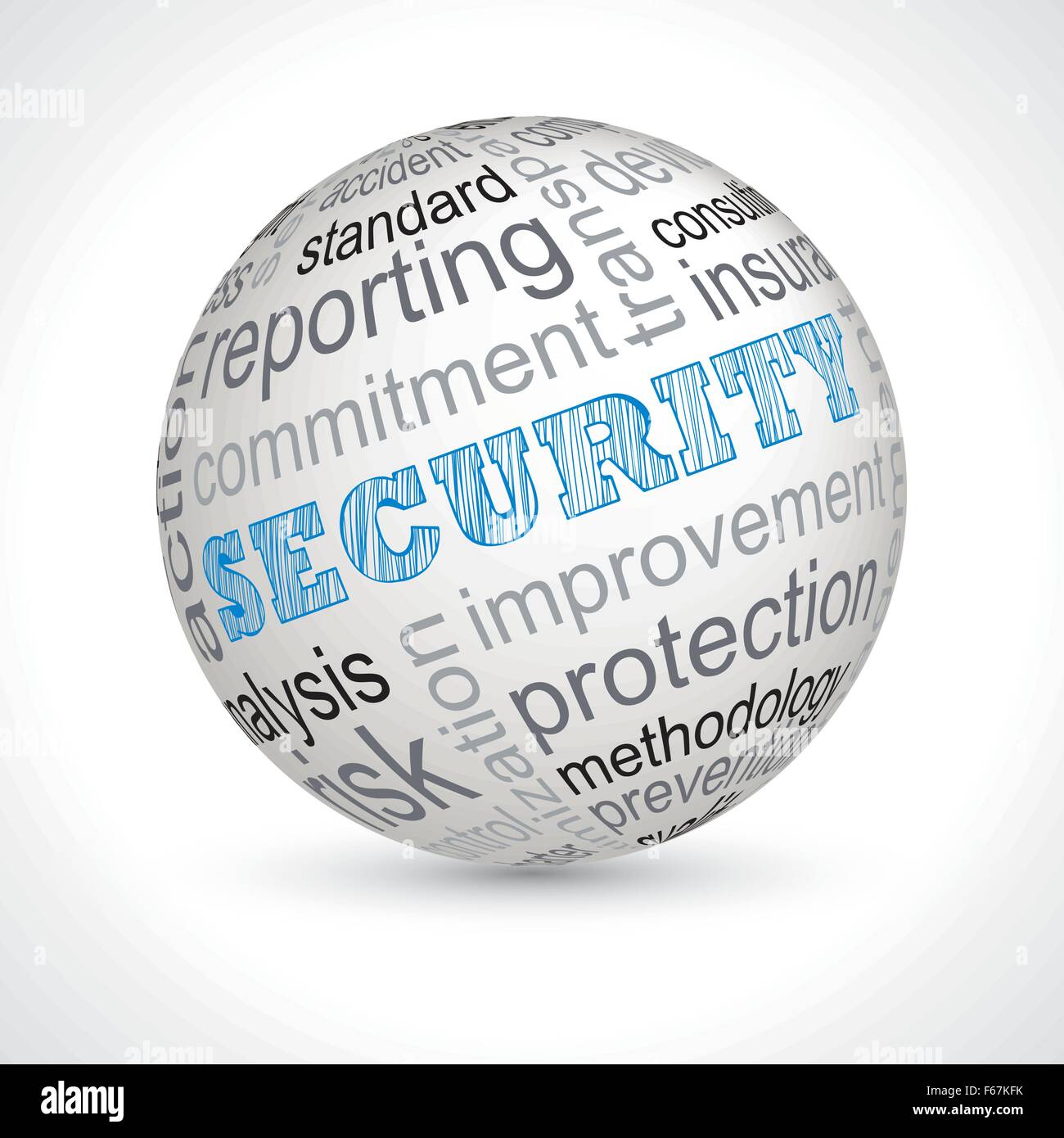 Security theme sphere with keywords full vector Stock Vector Image ...