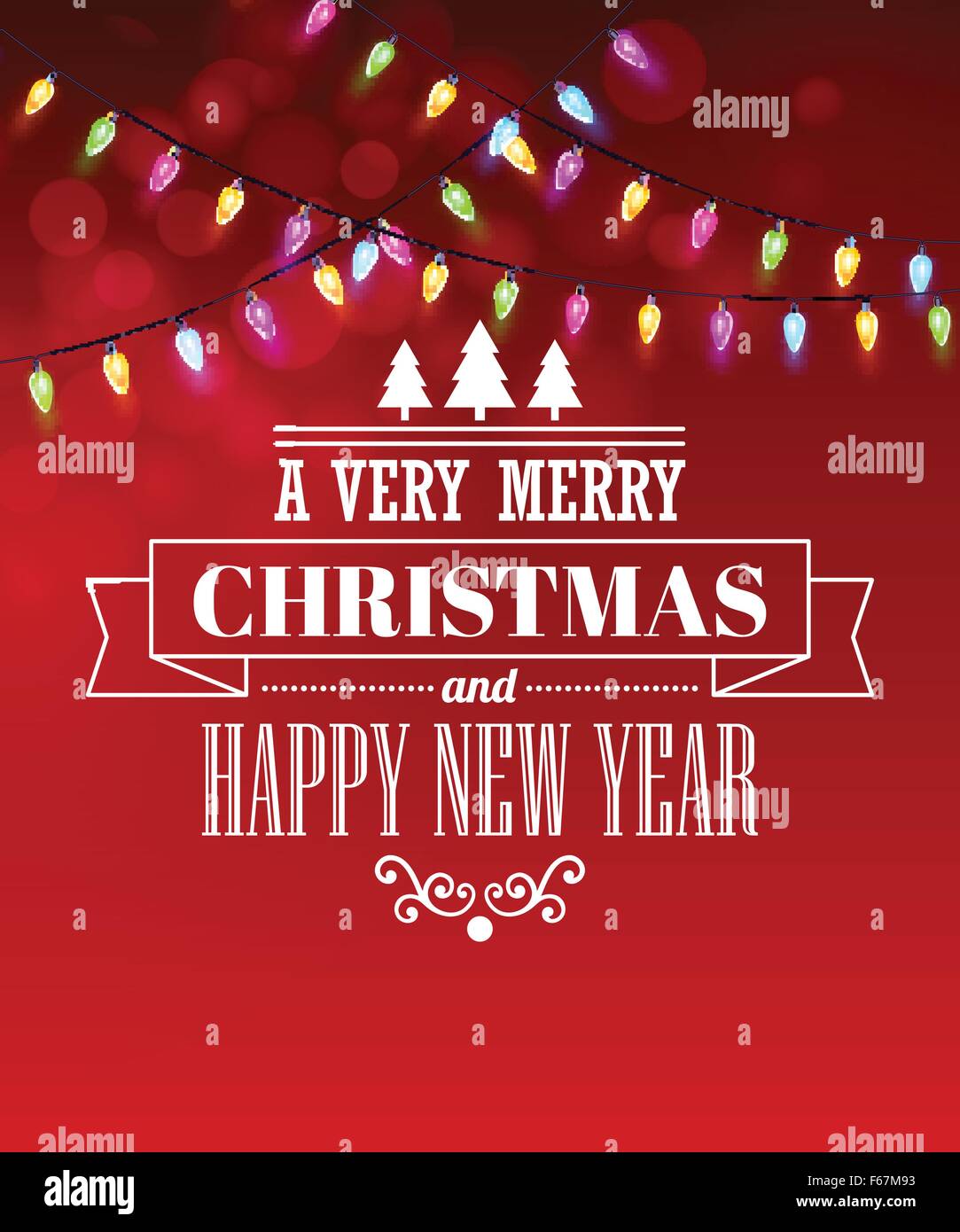 Christmas light tipography poster. Vector illustration Stock Vector ...