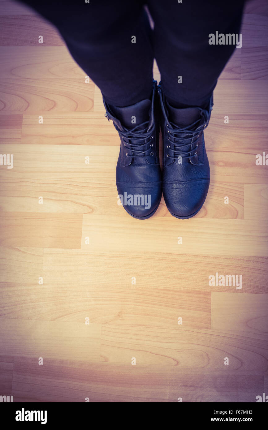 Woman wearing boots hi-res stock photography and images - Alamy