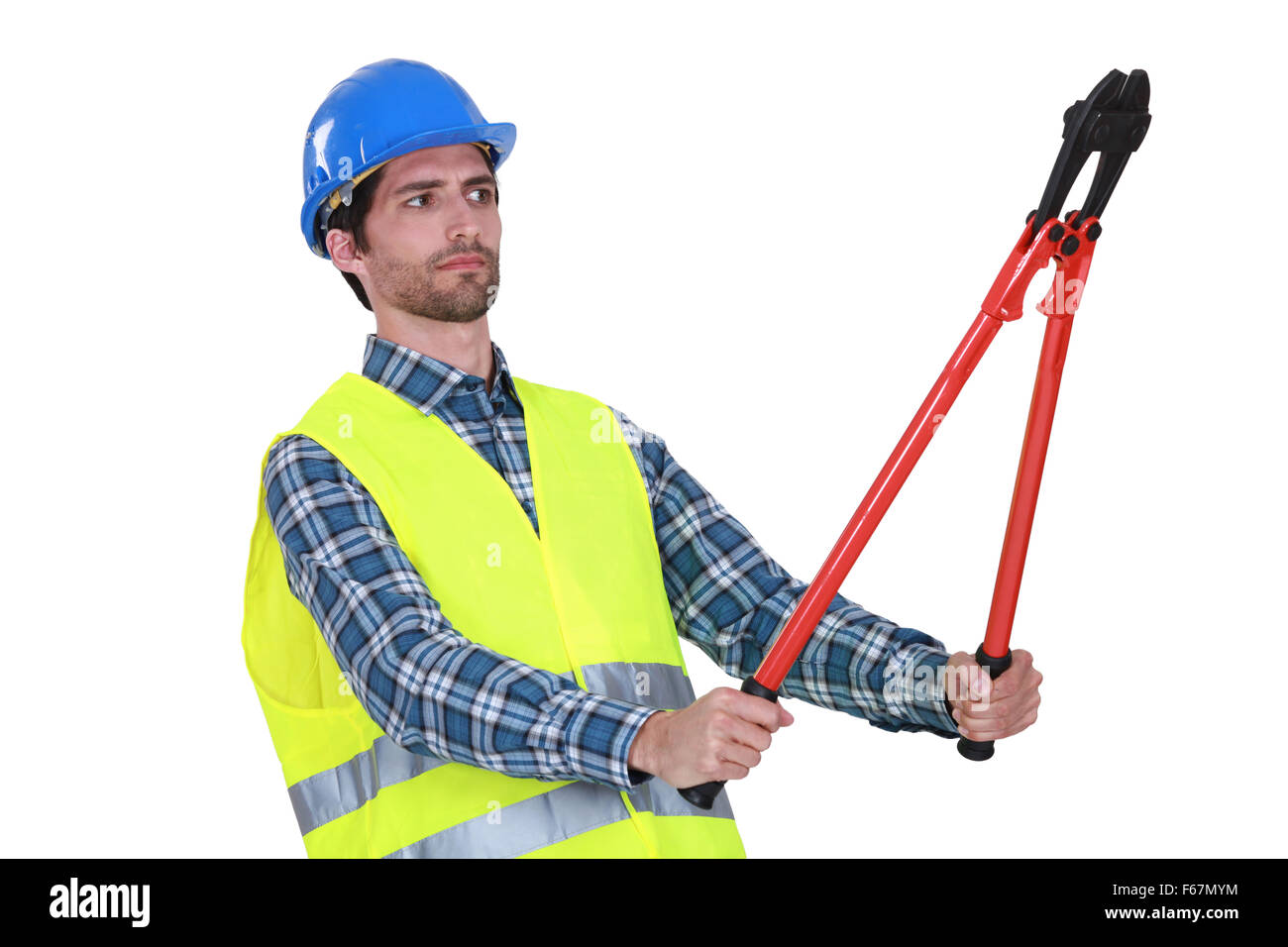 Laborer on white background Stock Photo - Alamy
