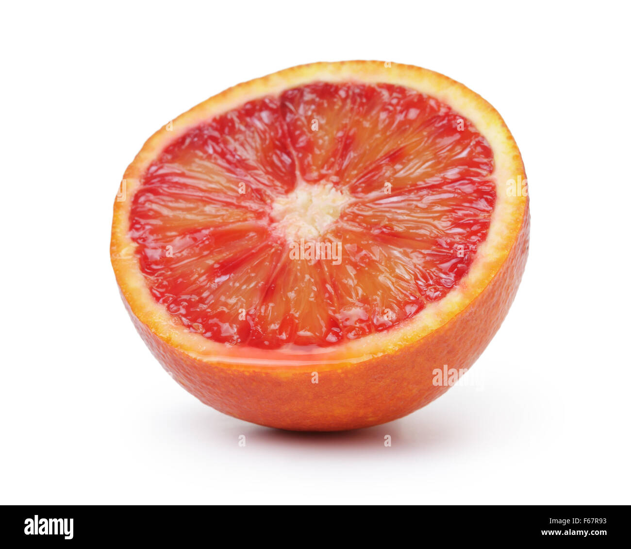 half of ripe red orange isolated Stock Photo - Alamy