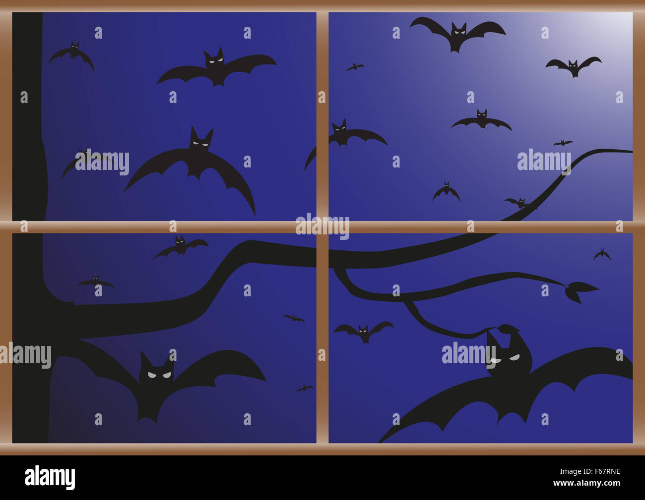 Bats approaching viewed through a window pane Stock Photo - Alamy