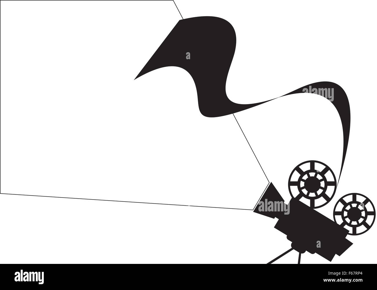 A Projector silhouette with blank space isolated on a white background ...