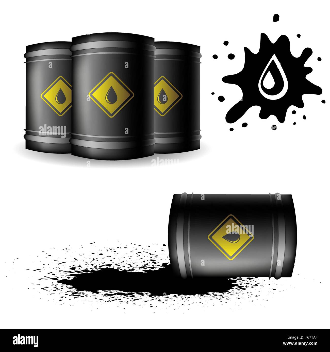 Metal Oil Barrels Isolated on White Background Stock Vector Image & Art ...
