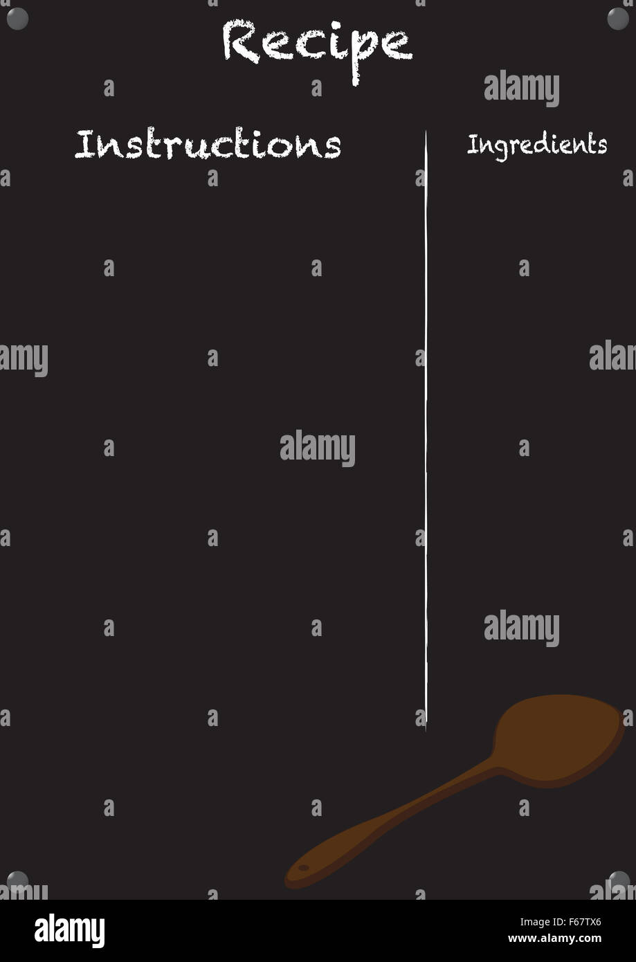 A blank recipe chalkboard to use as recipe pages Stock Photo - Alamy