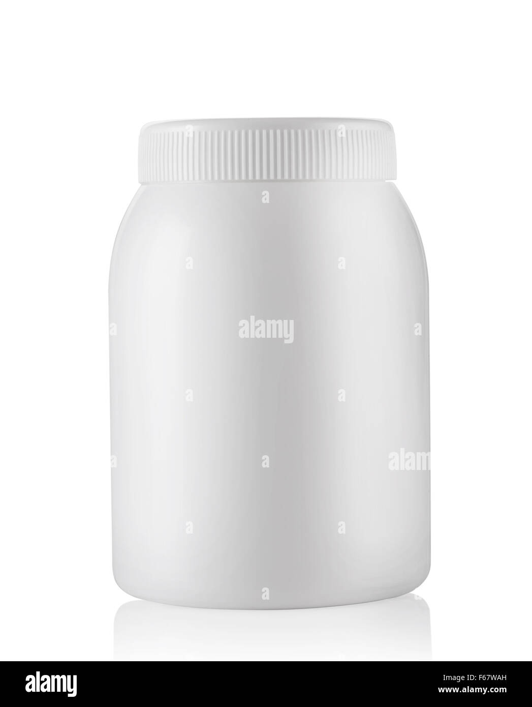 White plastic container isolated on white background Stock Photo - Alamy
