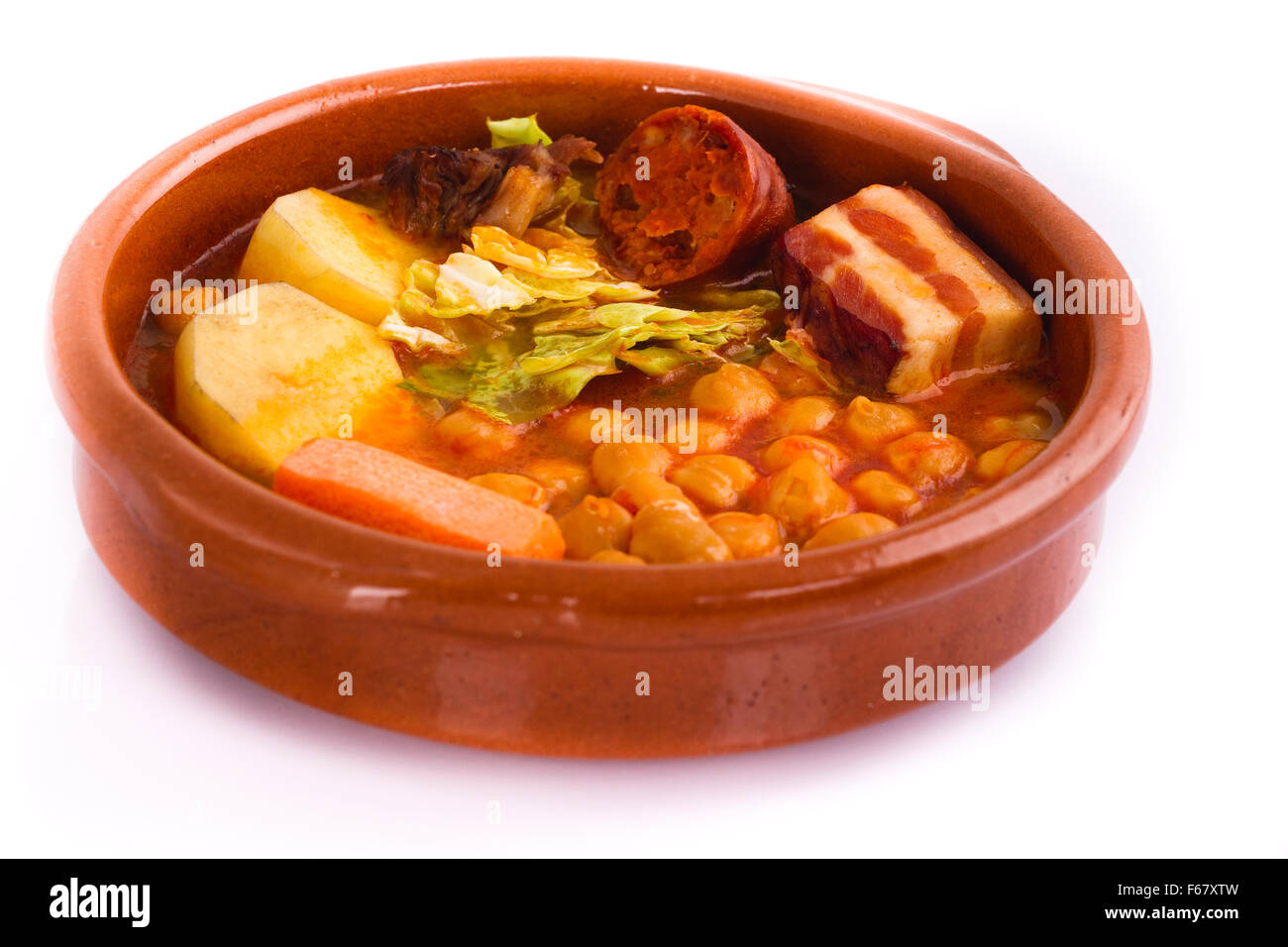 Madrid stew on earthenware pot, spanish food Stock Photo - Alamy